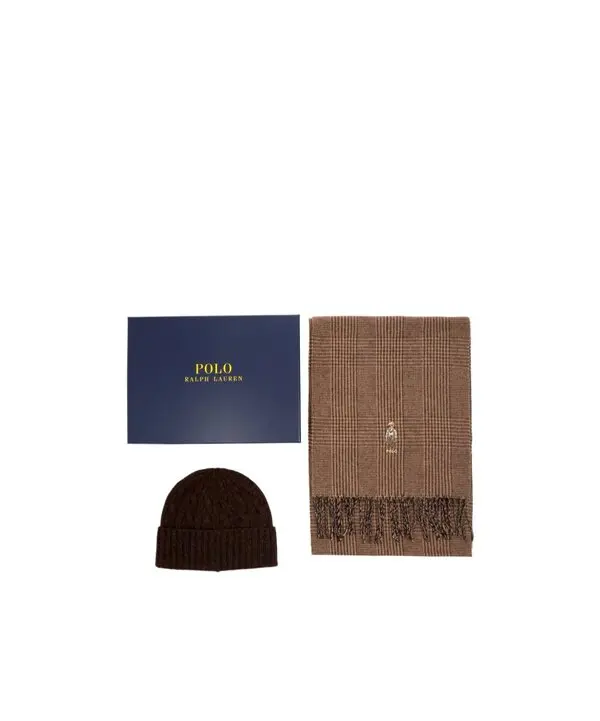 Polo Ralph Lauren Knitted Hat And Tassel Scarf Set