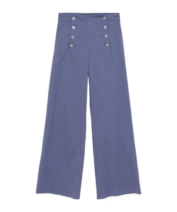 Etro Jacquard Wide-leg Trousers - Blue
