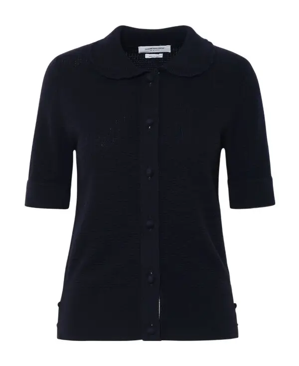 Thom Browne Short Sleeve Buttoned Knit Polo Shirt