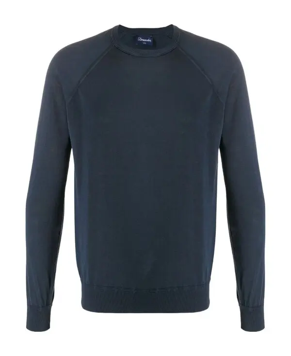 DRUMOHR Raglan Sleeve Crew Neck Cotton Jumper