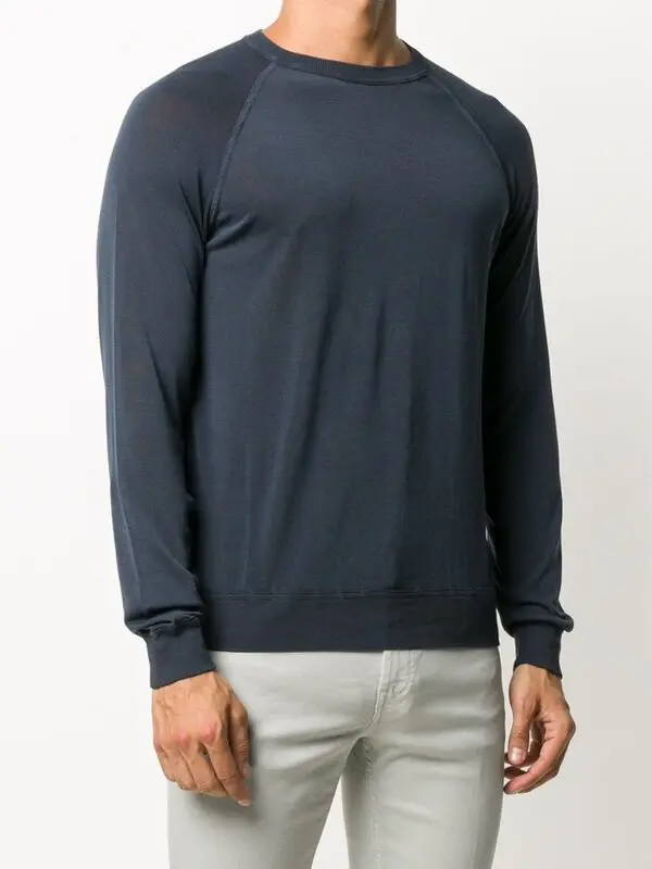 DRUMOHR Raglan Sleeve Crew Neck Cotton Jumper