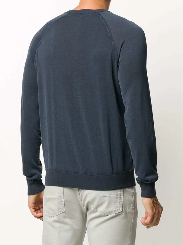 DRUMOHR Raglan Sleeve Crew Neck Cotton Jumper