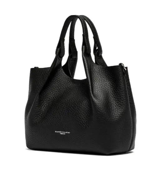 GIANNI CHIARINI Dua Maxi Grain Leather Handheld Bag - Black