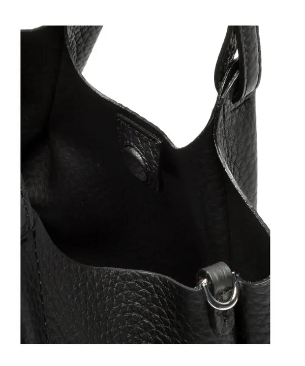 GIANNI CHIARINI Dua Maxi Grain Leather Handheld Bag - Black