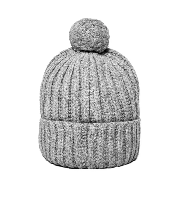 Polo Ralph Lauren Wool Knitted Hat With Teddy Bear Pattern - Grey