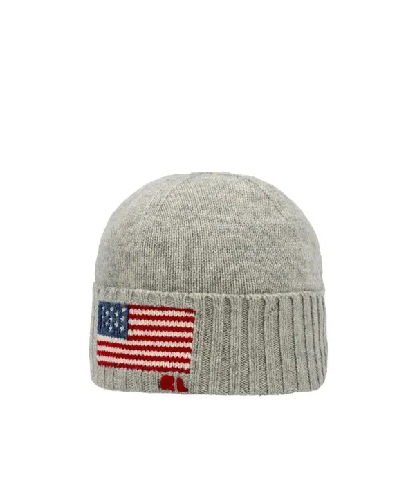 Polo Ralph Lauren Flag Knit Hat - Gray
