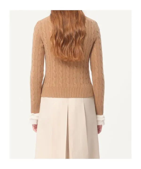 Valentino Garavani Crewneck Long-sleeved Jumper With Ruffled Cuffs
