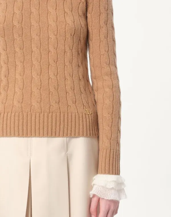 Valentino Garavani Crewneck Long-sleeved Jumper With Ruffled Cuffs
