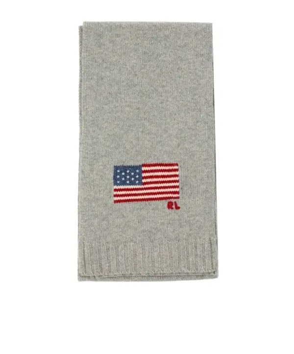 Polo Ralph Lauren Flag Knitted Scarf - Gray