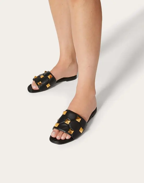 Valentino Garavani Roman Stud Slip-on Sandals - Black