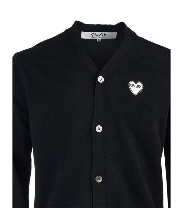 Comme Des Garçons Long-sleeved Knitted Cardigan
