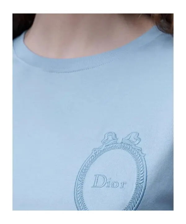 Dior Fitted Embroidered T-shirt - Blue
