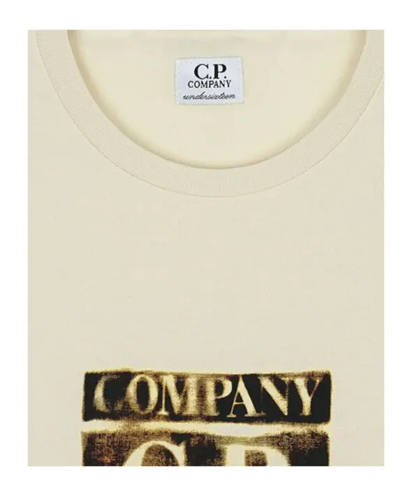C.P. COMPANY Crewneck Logo Print T-shirt - White