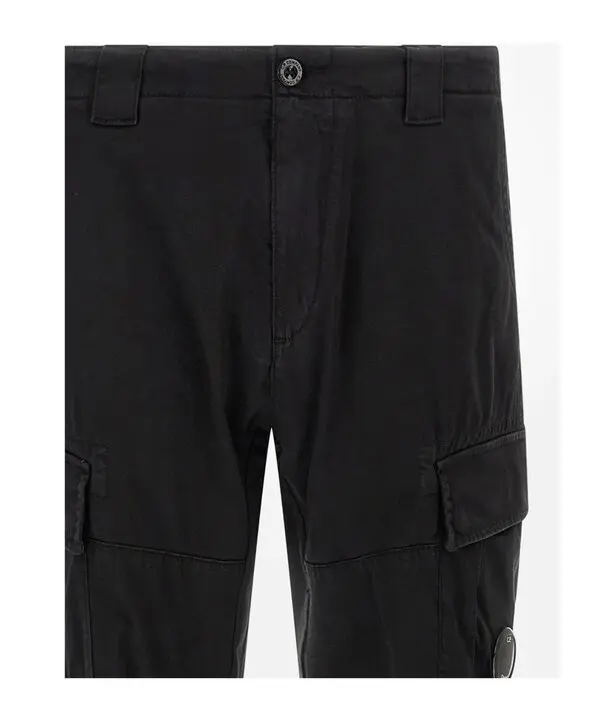 C.P. COMPANY Satin Cargo Pants - Black