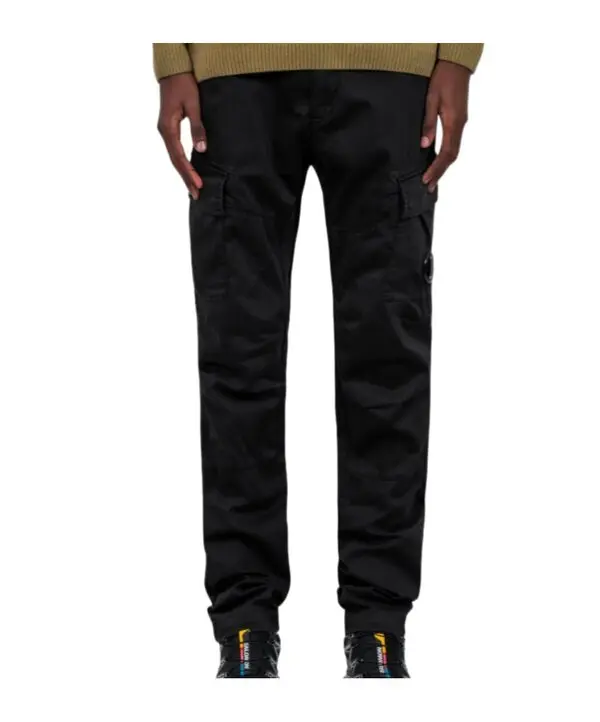 C.P. COMPANY Satin Cargo Pants - Black