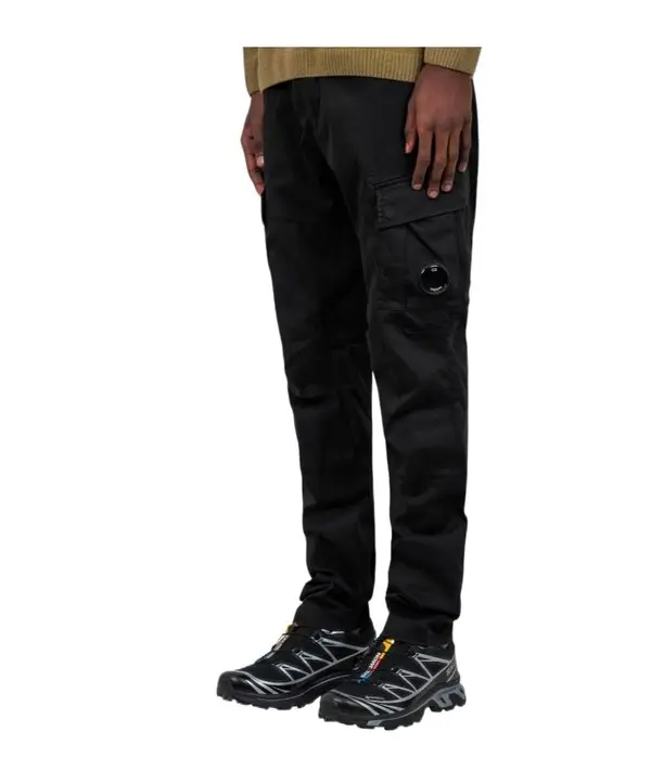 C.P. COMPANY Satin Cargo Pants - Black