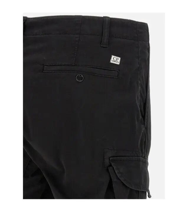 C.P. COMPANY Satin Cargo Pants - Black