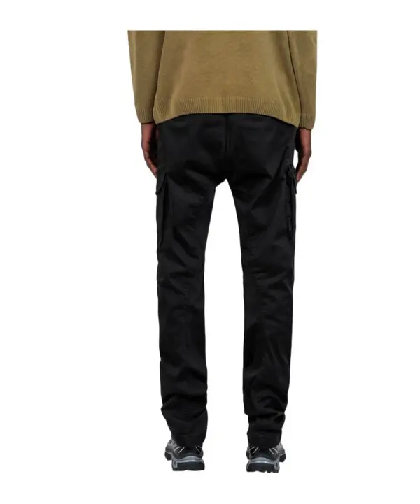 C.P. COMPANY Satin Cargo Pants - Black