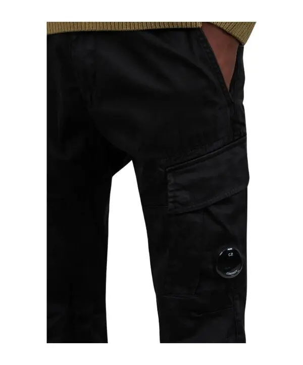 C.P. COMPANY Satin Cargo Pants - Black