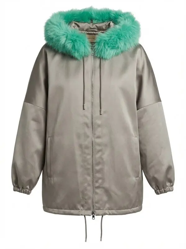 Gucci Shearling Trim Hooded Jacket