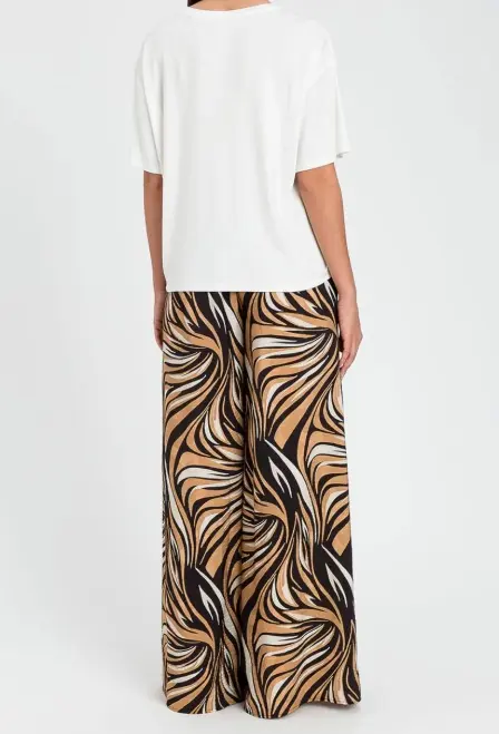 TWINSET Printed Wide-leg Pants - Brown
