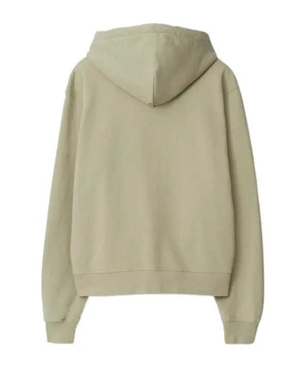 Burberry Ekd Cotton Zip-up Hoodie - Moss
