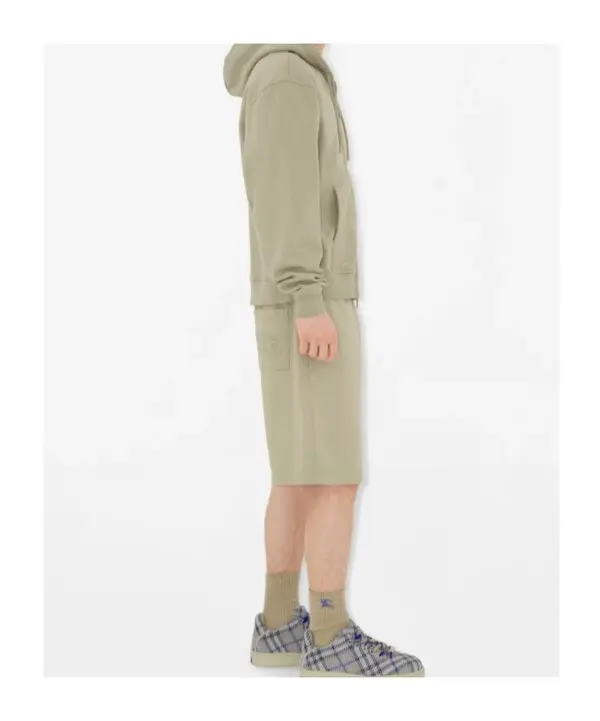 Burberry Ekd Cotton Zip-up Hoodie - Moss