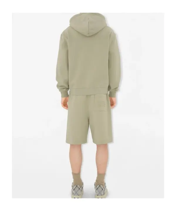 Burberry Ekd Cotton Zip-up Hoodie - Moss