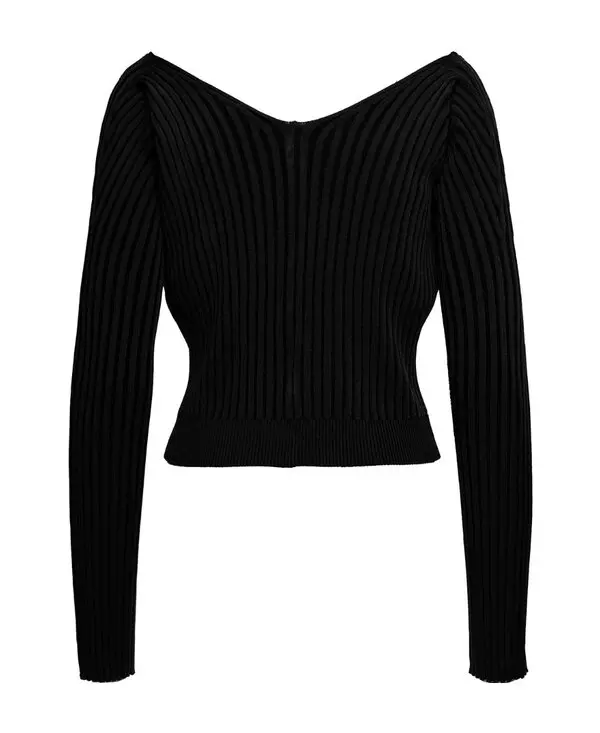Jacquemus Ribbed Knit Logo Cardigan