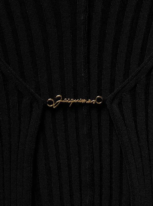 Jacquemus Ribbed Knit Logo Cardigan