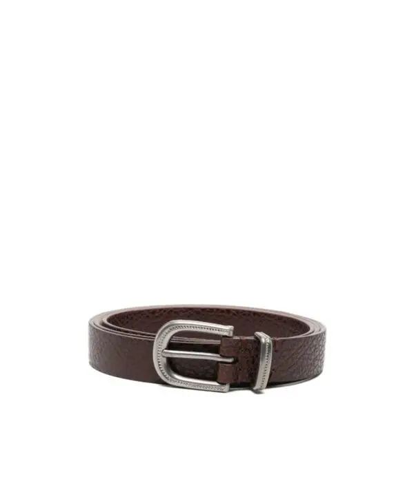 Brunello Cucinelli Textured Buckle Belt - Black