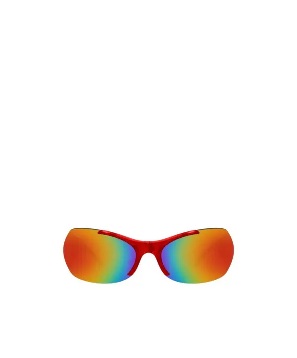 Balenciaga Wraparound Frame Sunglasses - Red