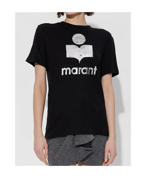 Isabel Marant Étoile Short-sleeved T-shirt With Round Neck And Logo Pattern