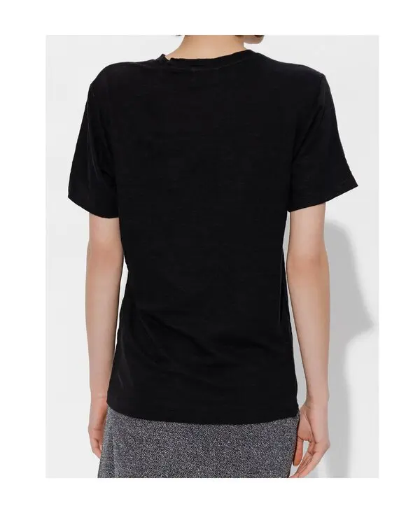 Isabel Marant Étoile Short-sleeved T-shirt With Round Neck And Logo Pattern
