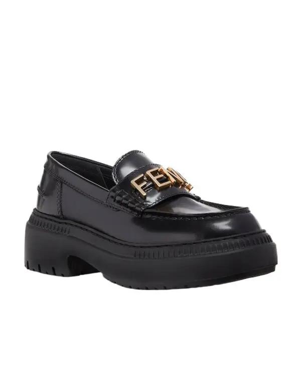 Fendi Logo Plaque Slip-on Loafers With Raised Soles
