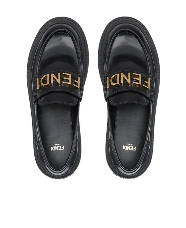 Fendi Logo Plaque Slip-on Loafers With Raised Soles