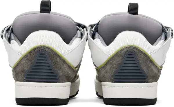 LANVIN Curb Leather Sneakers - White/grey