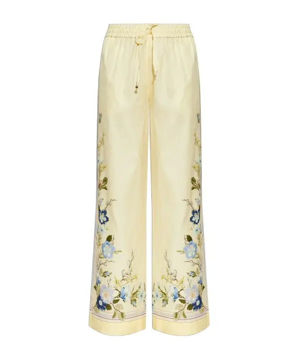 SELF-PORTRAIT Floral Print Palazzo Pants