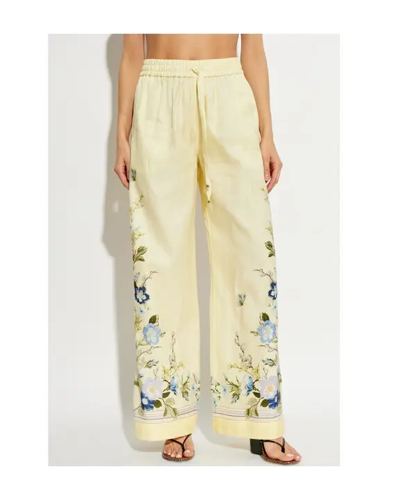 SELF-PORTRAIT Floral Print Palazzo Pants