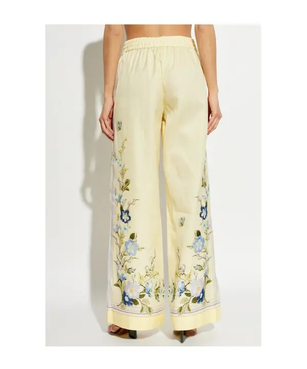 SELF-PORTRAIT Floral Print Palazzo Pants