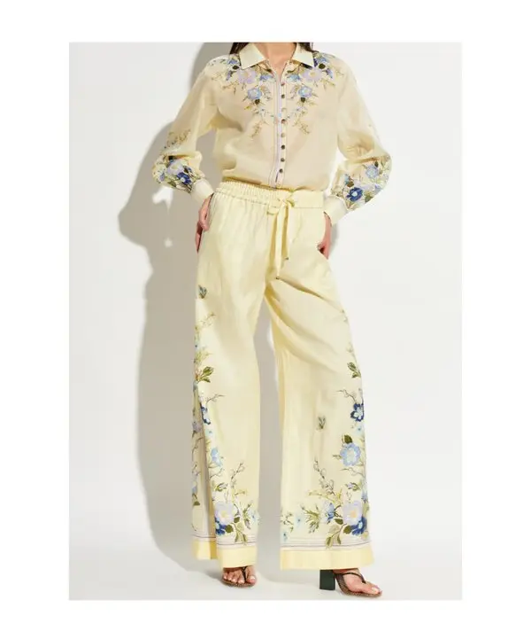 SELF-PORTRAIT Floral Print Palazzo Pants