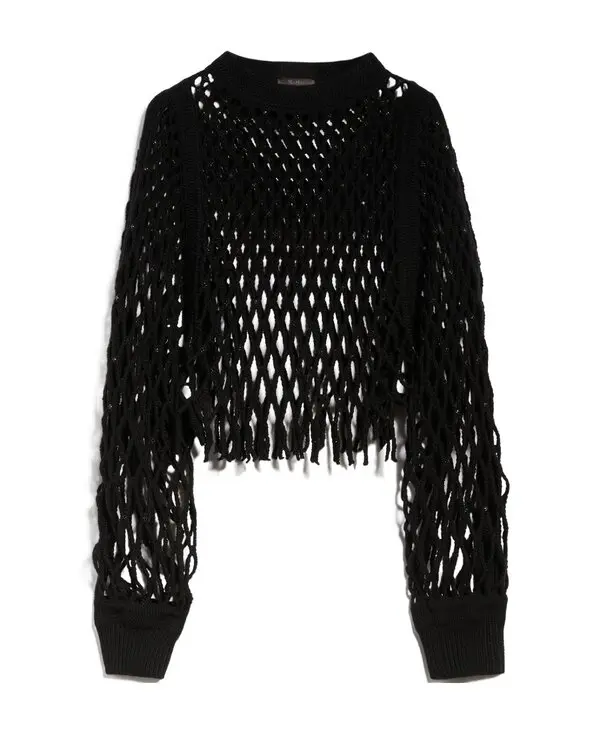 Max Mara Hollow Wool Sweater With Rhinestones