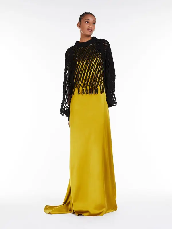 Max Mara Hollow Wool Sweater With Rhinestones