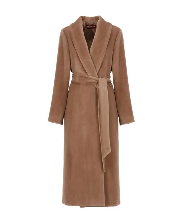 Max Mara Long-sleeved Coat With Shawl Collar - Brown