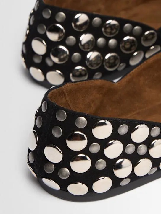 Khaite Jane Studded Leather Ballerina Flats - Black