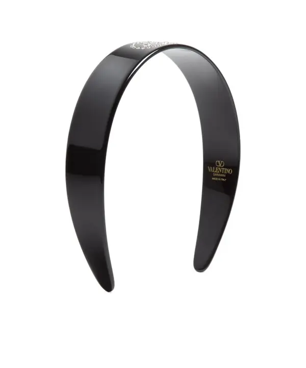Valentino Garavani Vlogo Signature Embellished Headband - Black