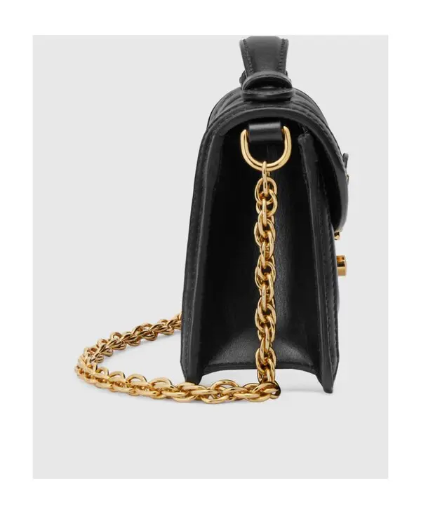 Gucci Gg Debossed Leather Shoulder Bag