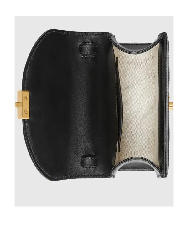 Gucci Gg Debossed Leather Shoulder Bag