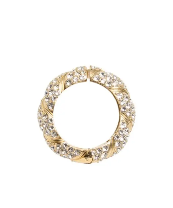 Valentino Garavani Pas Plus Mono Earring In Metal, Enamel, And Swarovski Crystals - Yellow