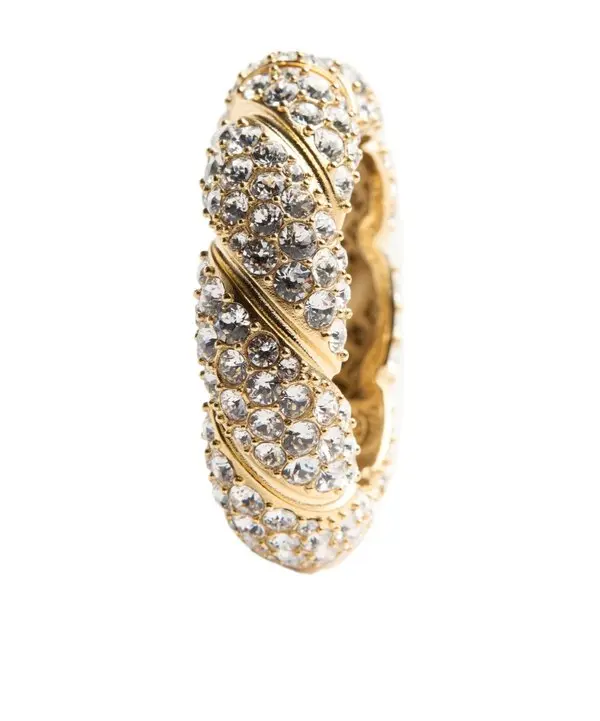 Valentino Garavani Pas Plus Mono Earring In Metal, Enamel, And Swarovski Crystals